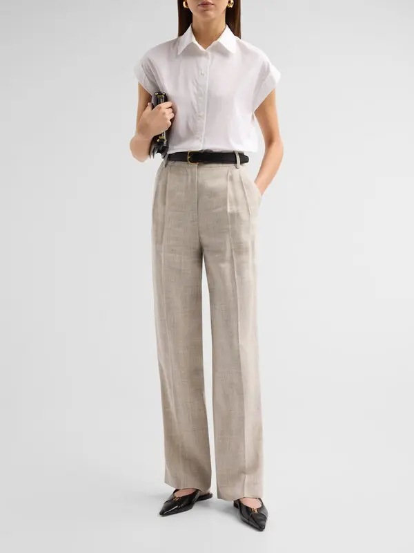 Kiton Cotton Poplin Cap-sleeve Shirt