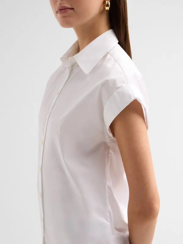 Kiton Cotton Poplin Cap-sleeve Shirt