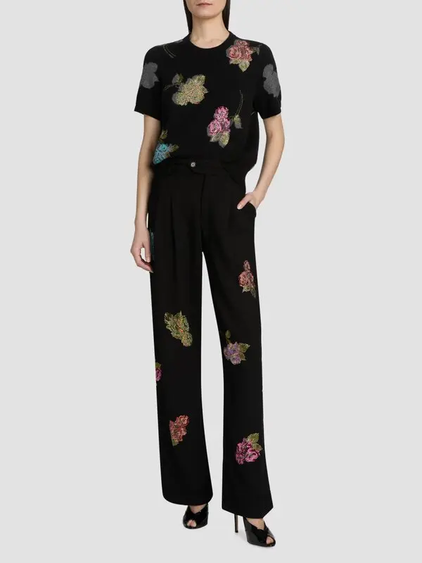 Libertine Primrose Shadows Cashmere Short-sleeve Sweater