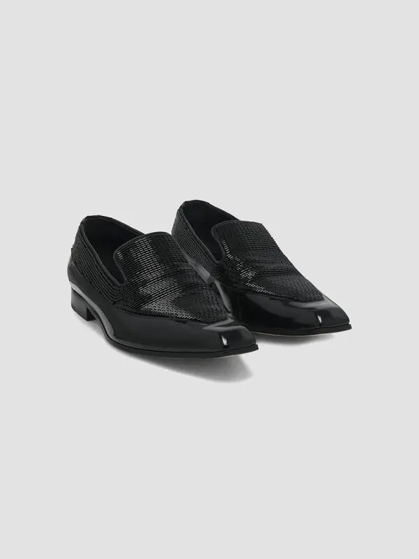 Alexander McQueen Artie Beaded Patent Leather Loafers