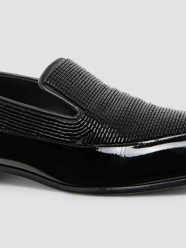 Alexander McQueen Artie Beaded Patent Leather Loafers