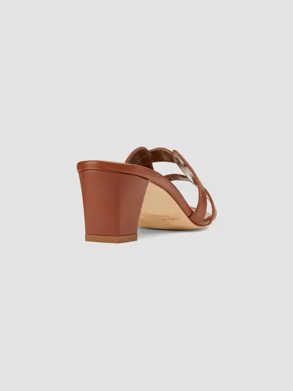 Manolo Blahnik 50mm Cut-out Leather Mules