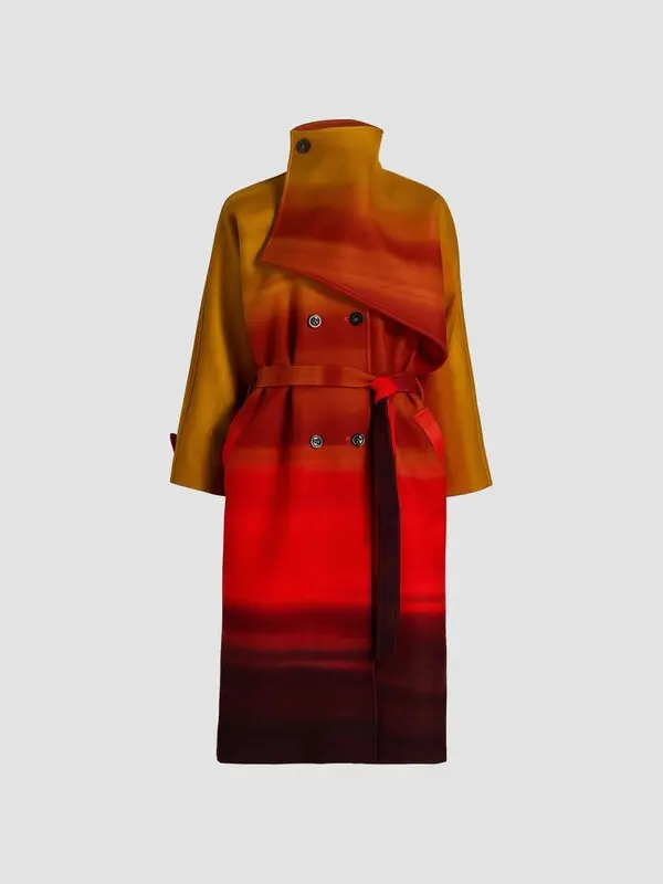 Libertine California Sunset New Wave Wool Coat - Orange Multi