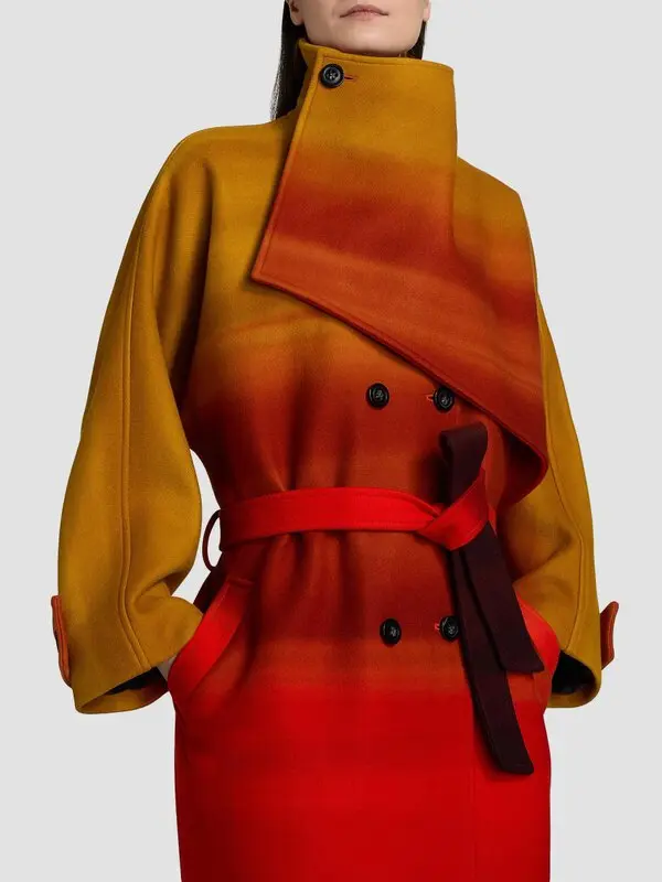 Libertine California Sunset New Wave Wool Coat - Orange Multi