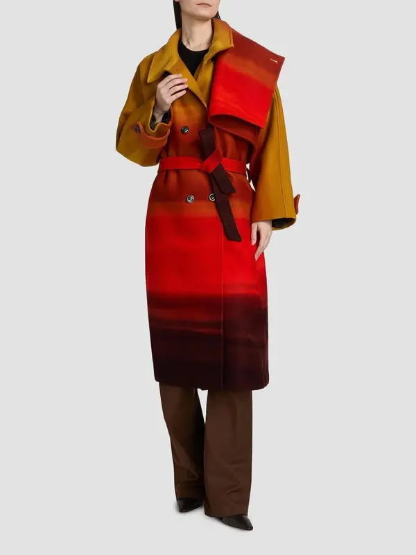 Libertine California Sunset New Wave Wool Coat - Orange Multi