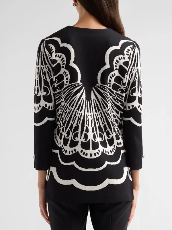 Ming Wang Aria Abstract Jacquard Tunic