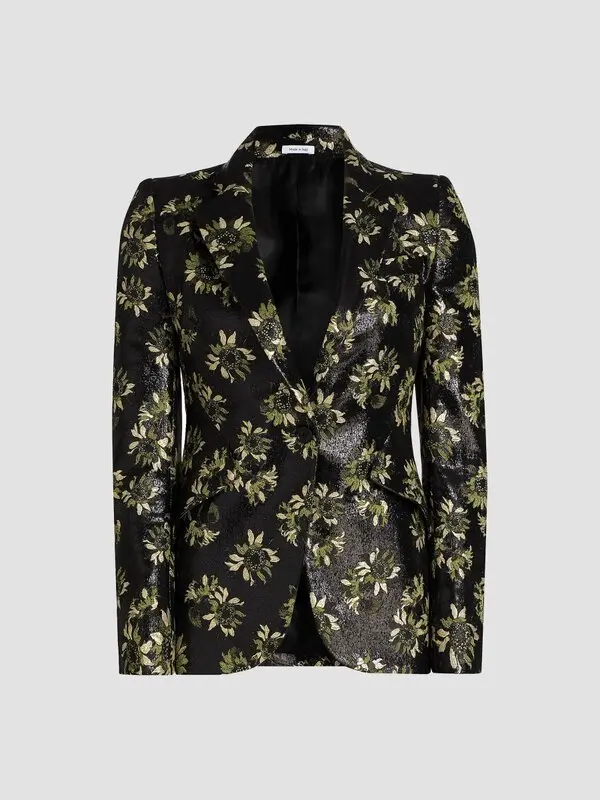 Alexander McQueen Lacquered Sunflower Jacquard Blazer