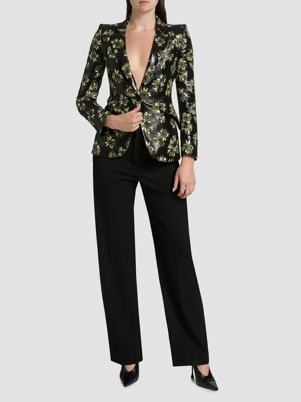 Alexander McQueen Lacquered Sunflower Jacquard Blazer