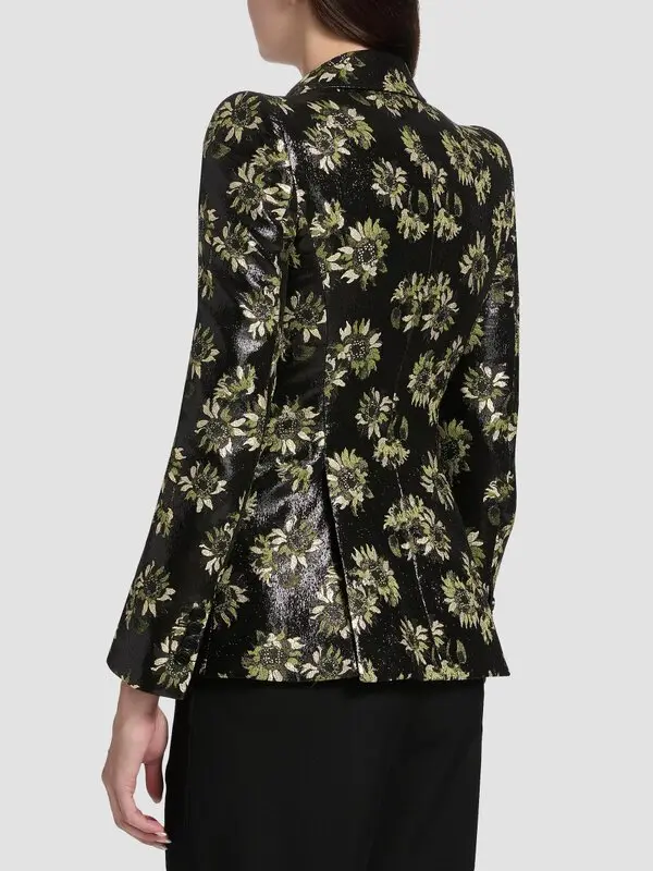 Alexander McQueen Lacquered Sunflower Jacquard Blazer