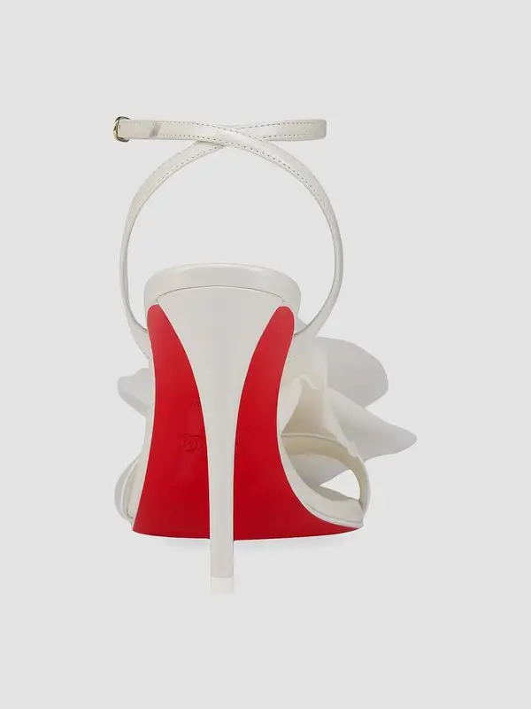 CHRISTIAN LOUBOUTIN Miss Z Flora 100mm Leather Sandals - Bianco
