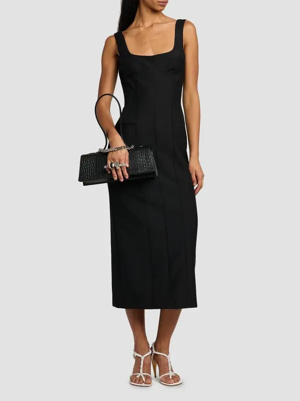 Alexander McQueen Jewelled Croc-embossed Leather Top Handle Bag