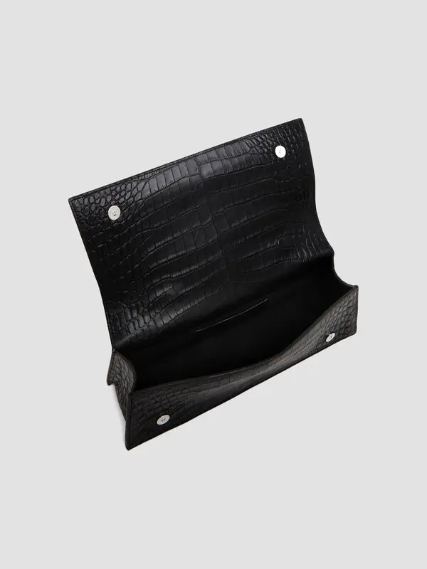 Alexander McQueen Jewelled Croc-embossed Leather Top Handle Bag