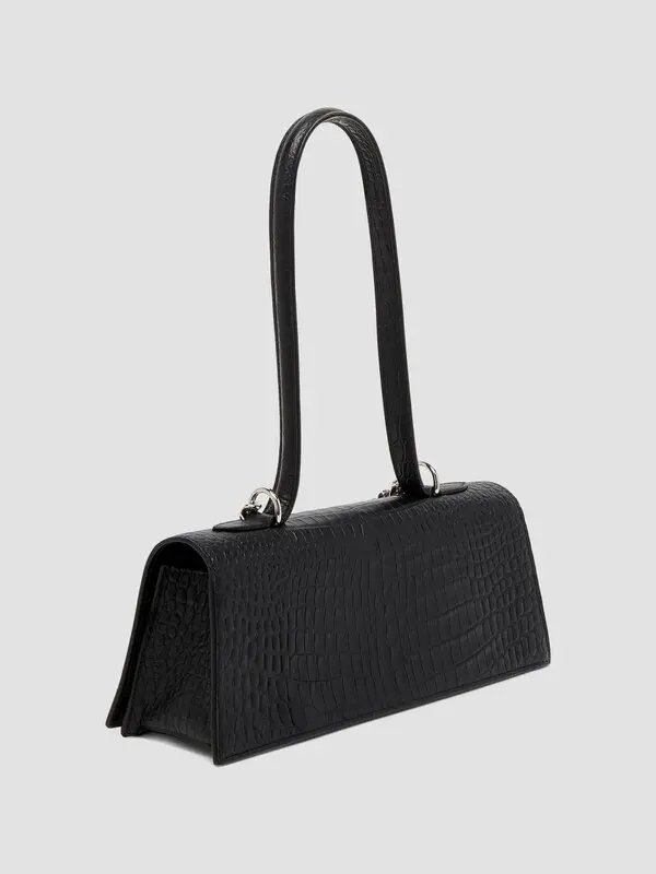 Alexander McQueen Jewelled Croc-embossed Leather Top Handle Bag