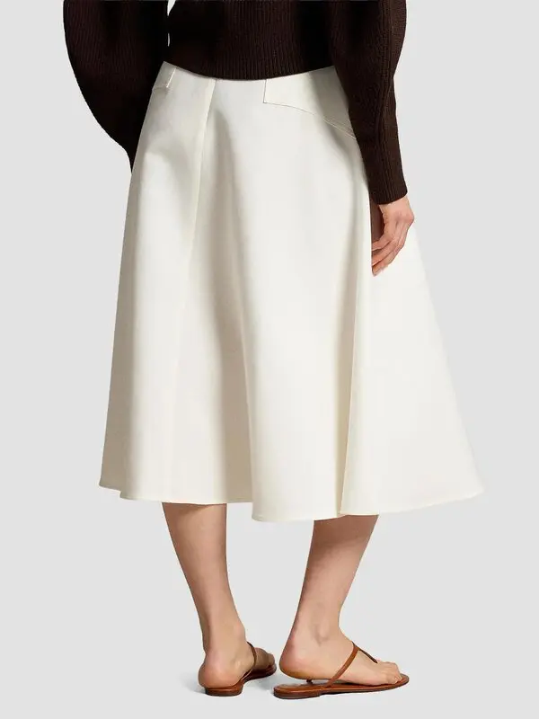 Polo Ralph Lauren Cotton-wool A-line Midi Skirt
