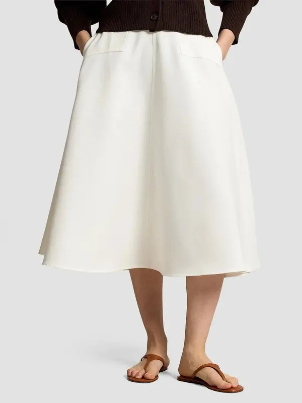 Polo Ralph Lauren Cotton-wool A-line Midi Skirt