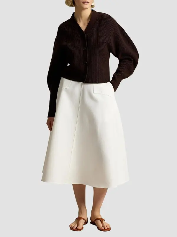 Polo Ralph Lauren Cotton-wool A-line Midi Skirt