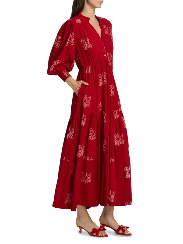 ELISAMAMA Yosola Printed Tiered Maxi Dress