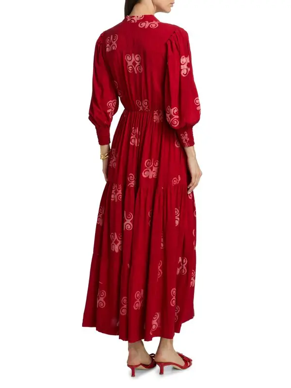 ELISAMAMA Yosola Printed Tiered Maxi Dress