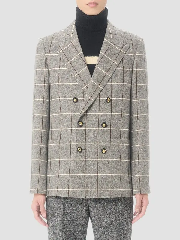 Valentino Garavani Double-breasted Wool Jacket With Check Pattern