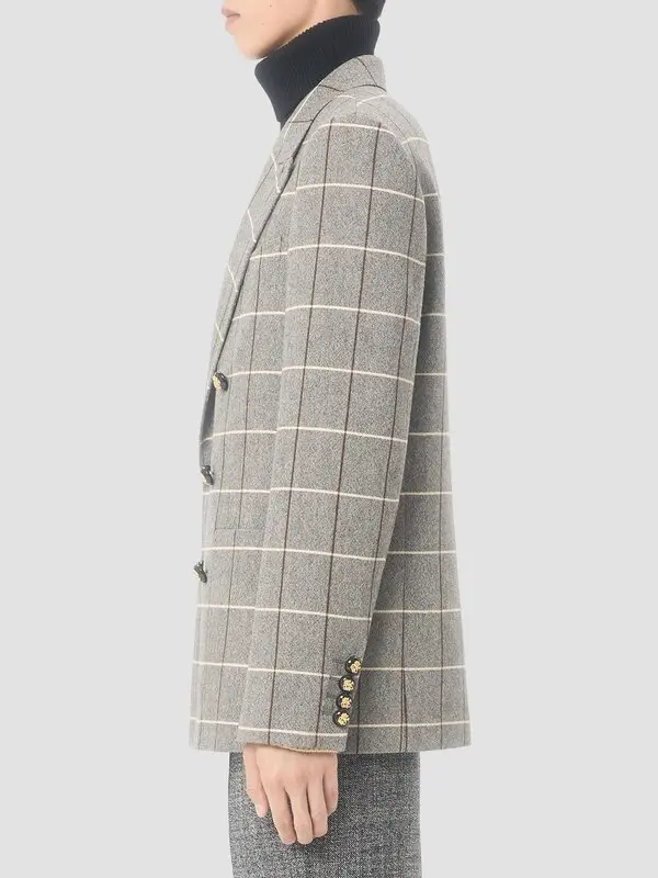 Valentino Garavani Double-breasted Wool Jacket With Check Pattern