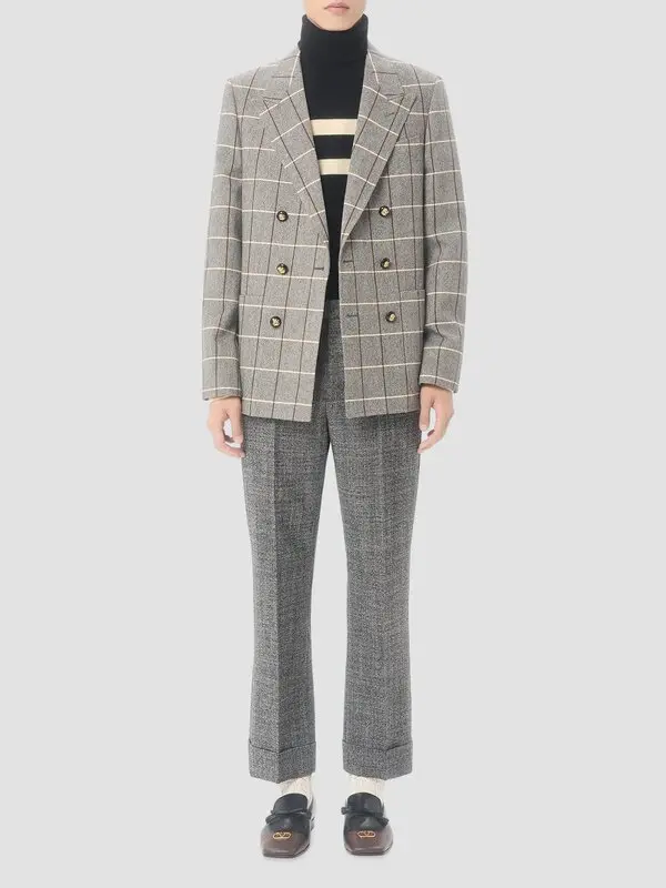 Valentino Garavani Double-breasted Wool Jacket With Check Pattern