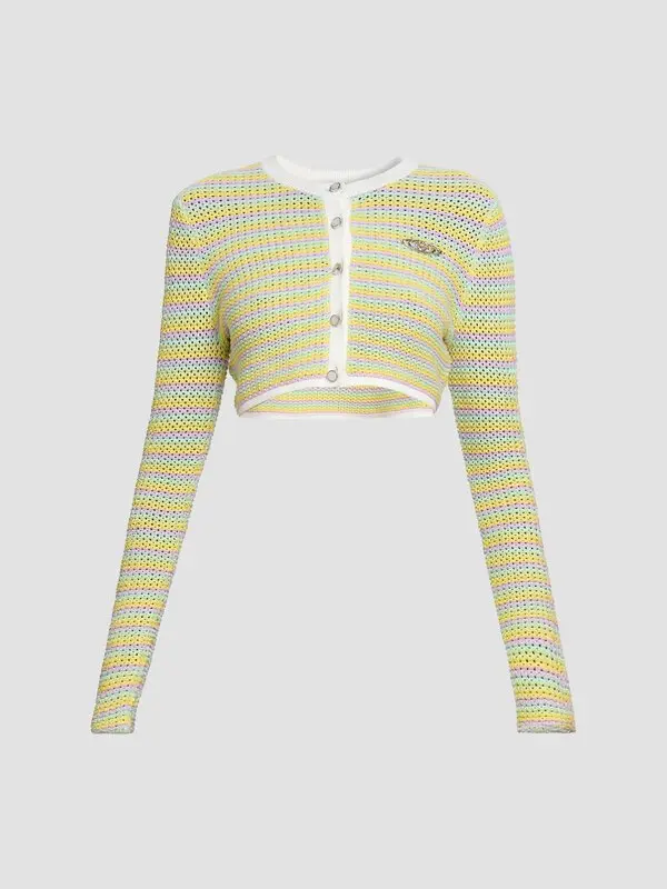 Casablanca Bourgeois Striped Crop Cardigan