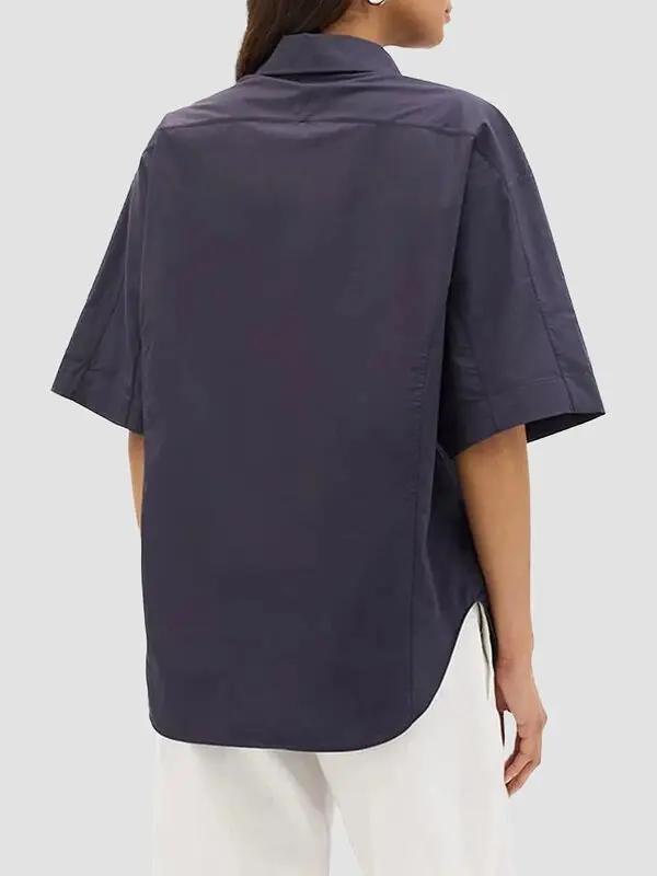 Another Tomorrow Poplin Short Sleeve Shirt
