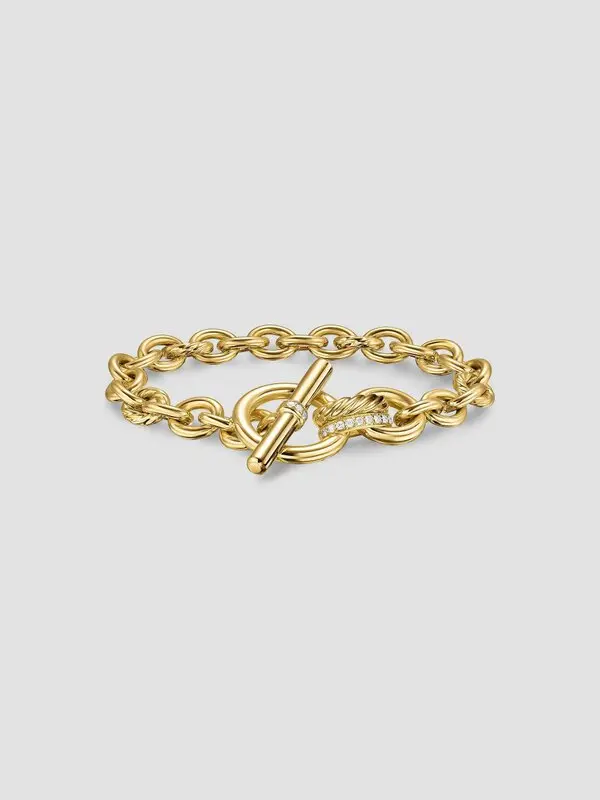 David Yurman Dy Mercer Toggle Chain Bracelet In 18k Yellow Gold - Diamond