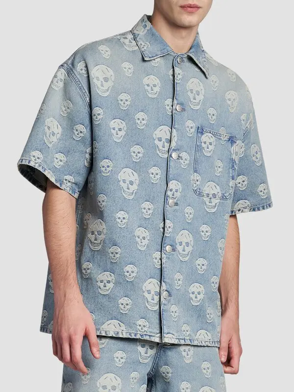 Alexander McQueen Skull Denim Camp Shirt