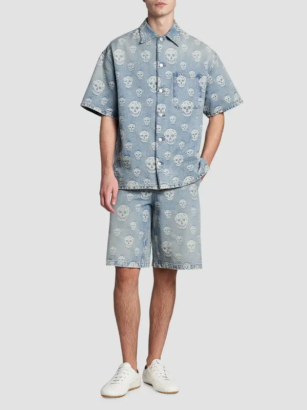 Alexander McQueen Skull Denim Camp Shirt