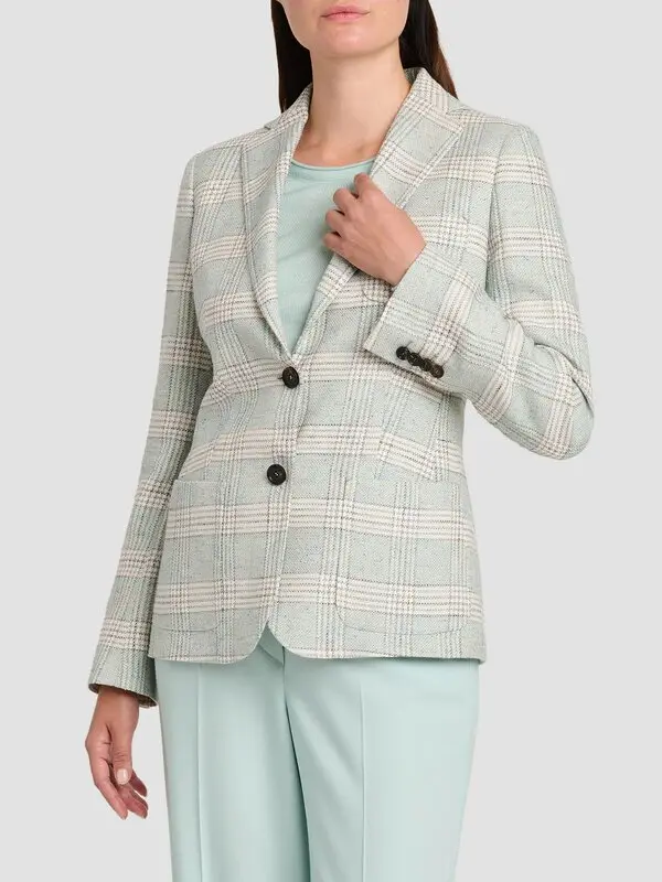 Kiton Plaid Single-breasted Blazer