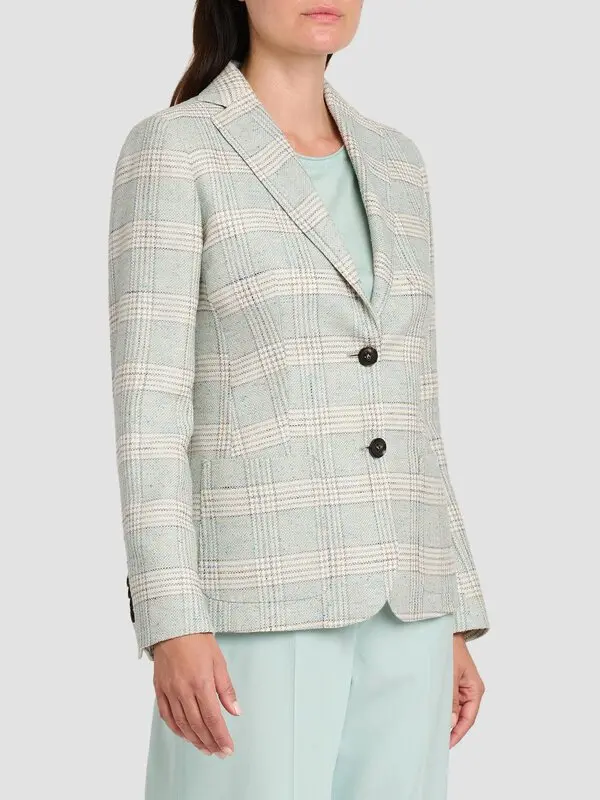 Kiton Plaid Single-breasted Blazer