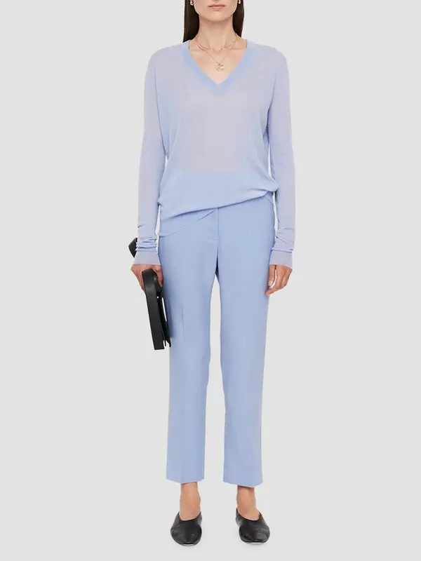 JOSEPH Cashmere V-neck Sweater - Light Blue