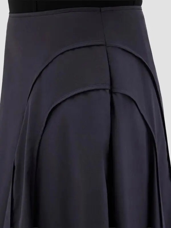 Another Tomorrow Seamed Full Maxi Skirt - Midnight