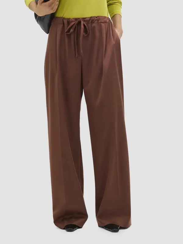 Another Tomorrow Wool Drawcord Pants