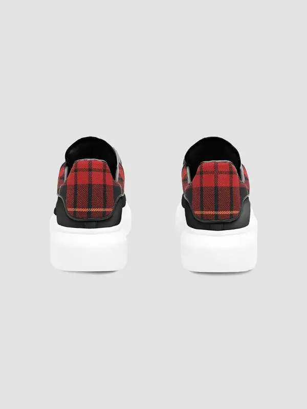 Alexander McQueen Leather & Plaid Oversized Sneakers