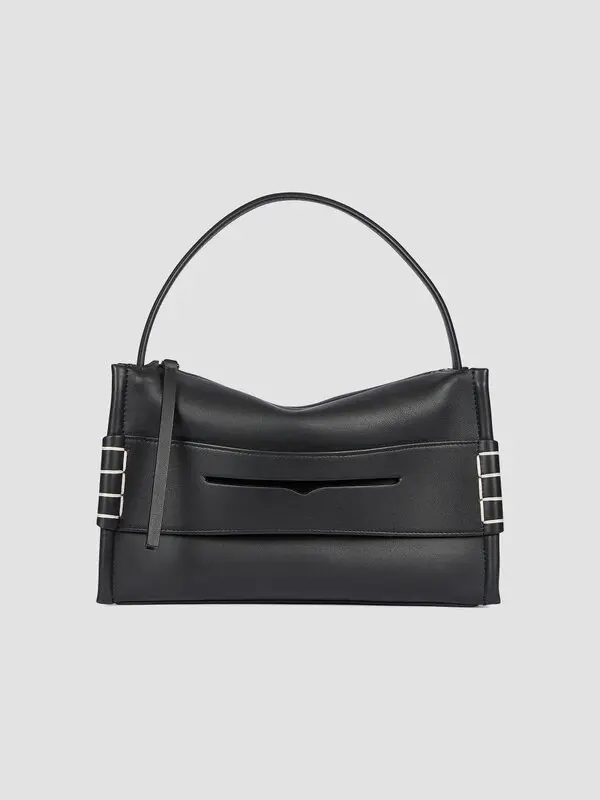 JW Anderson Loafer Leather Top Handle Bag - Black