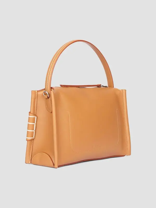 JW Anderson Loafer Leather Top Handle Bag - Tan