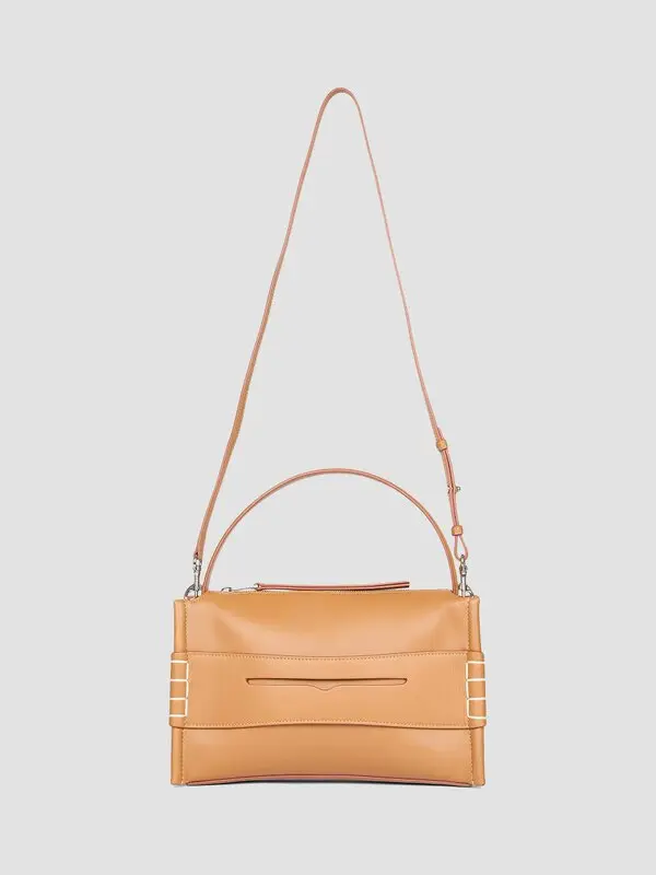 JW Anderson Loafer Leather Top Handle Bag - Tan