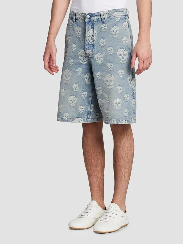 Alexander McQueen Skull Sailor Denim Shorts