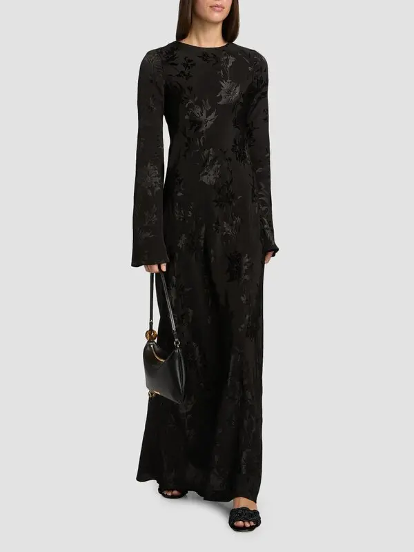 Hemant & Nandita Aura Jacquard Back-tie Maxi Dress