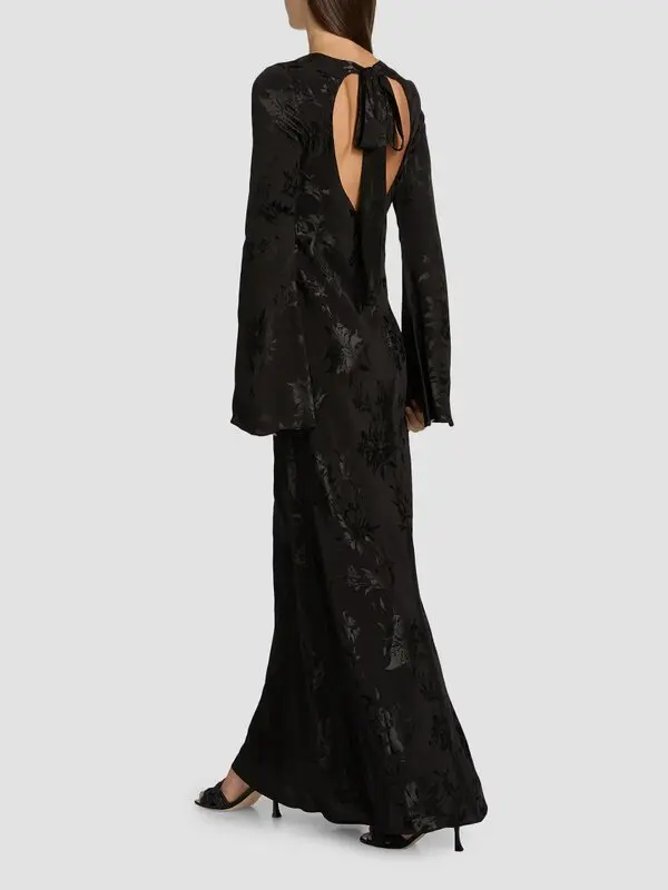 Hemant & Nandita Aura Jacquard Back-tie Maxi Dress