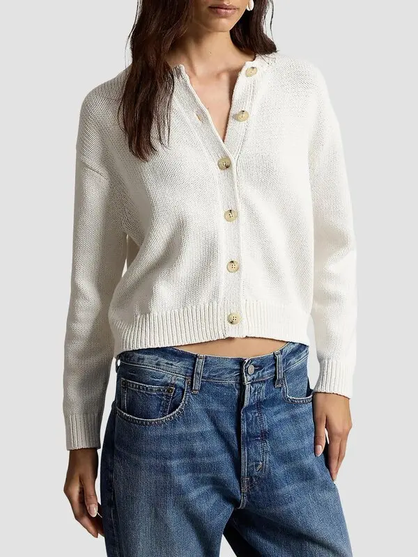 Polo Ralph Lauren Linen-blend Crewneck Cardigan