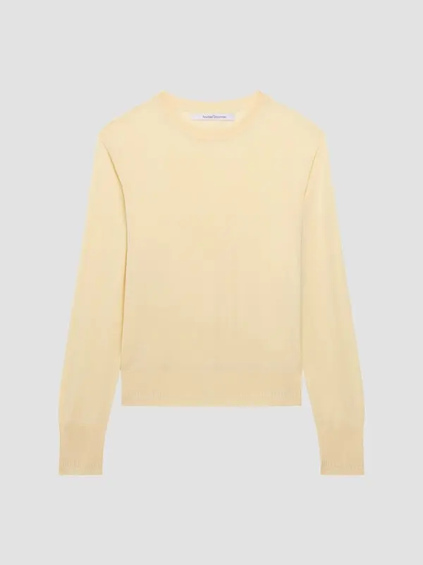 Another Tomorrow Feather Weight Crew Sweater - Butter