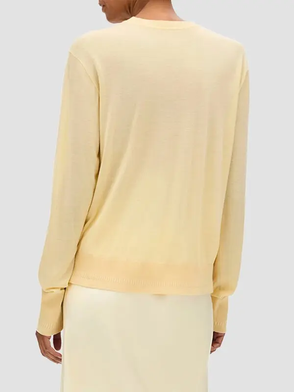 Another Tomorrow Feather Weight Crew Sweater - Butter