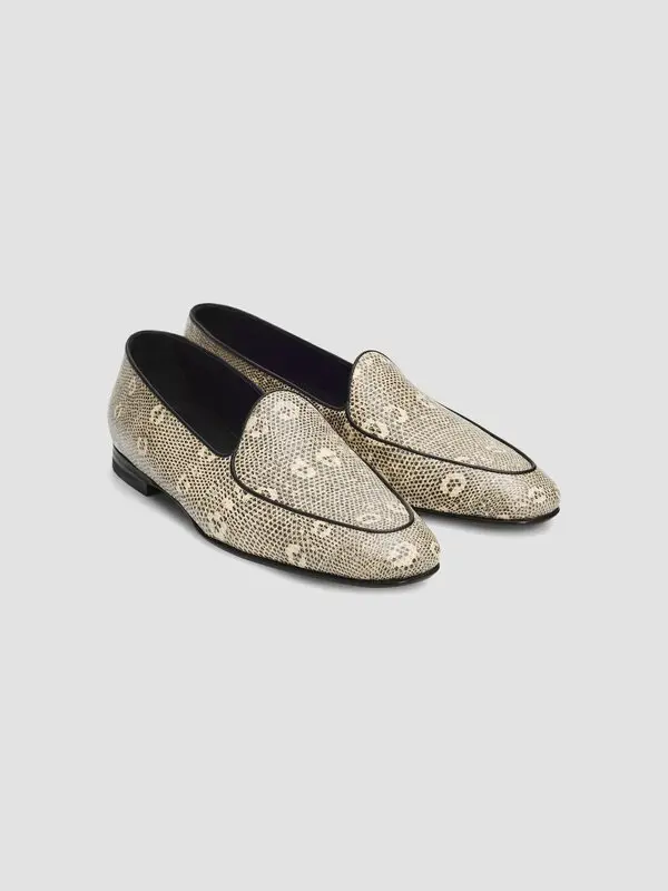 Manolo Blahnik Modena Snake-embossed Leather Loafers