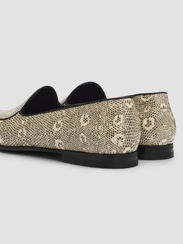 Manolo Blahnik Modena Snake-embossed Leather Loafers