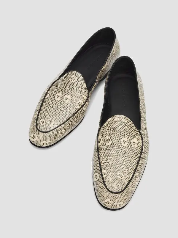 Manolo Blahnik Modena Snake-embossed Leather Loafers