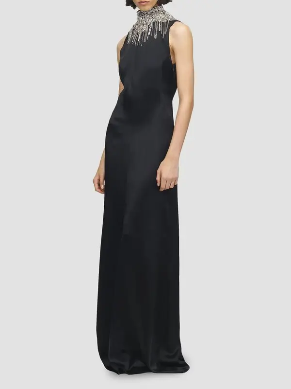 Alexander McQueen Embellished Satin Gown