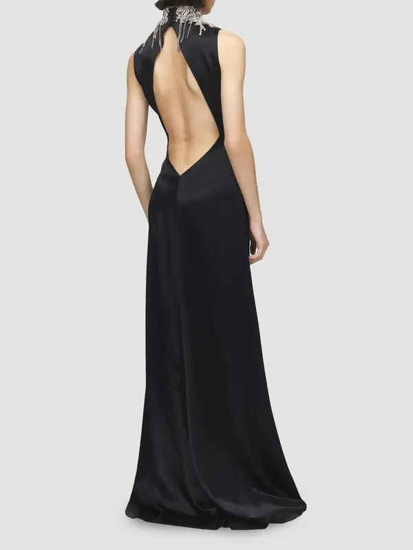 Alexander McQueen Embellished Satin Gown
